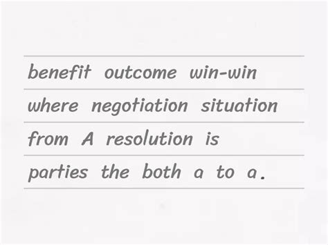 Negotiation Outcomes Unjumble