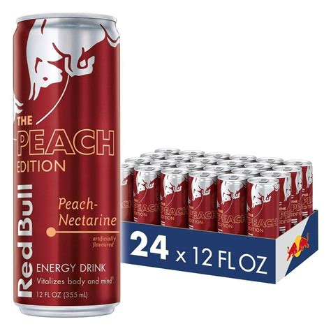 Red Bull Energy Drink Peach Nectarine Edition 24 Pack 12 Fl Oz