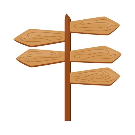 Premium Vector Flat Wooden Boards On Stick Vector Wood Sign Isolated On White Background