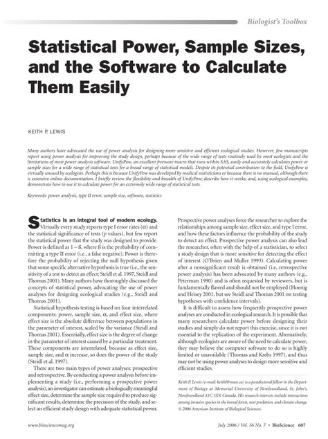 Pdf Statistical Power Sample Sizes And The Software To Calculate Them Easily