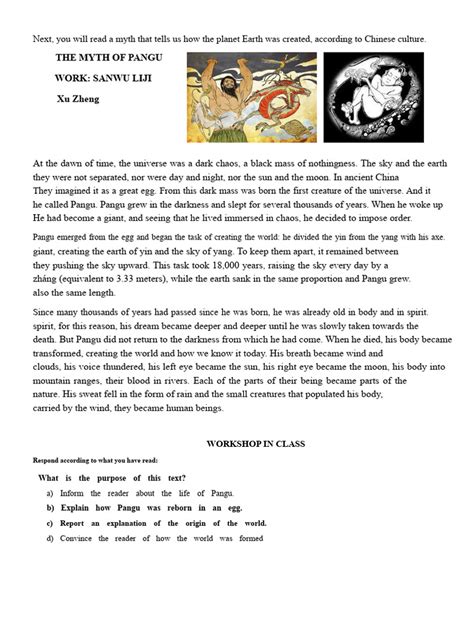 The Creation Myth Of Pangu Pdf Sky Mythology