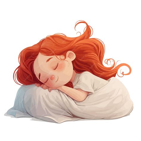 Premium Vector Cuteredhairedlittlegirlsleepingsweetly