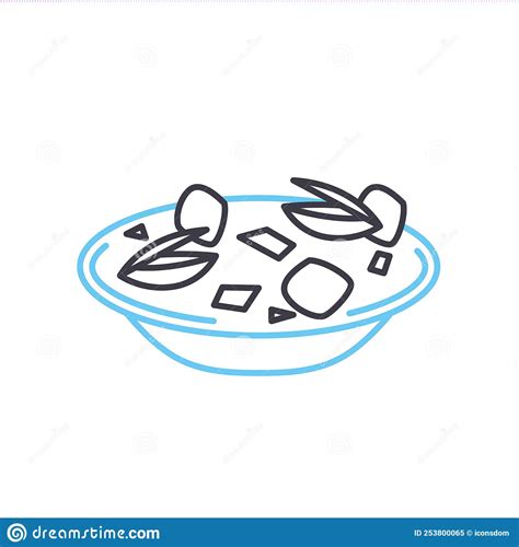 Chowder Line Icon Outline Symbol Vector Illustration Concept Sign Stock Vector Illustration