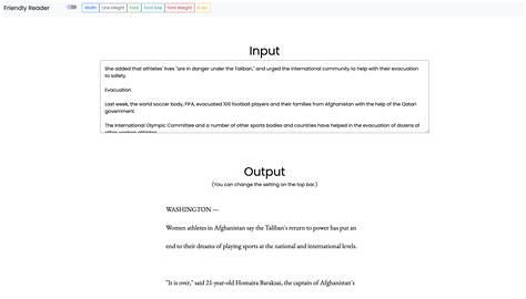 Friendly Reader Devpost