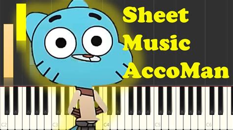 The Amazing World Of Gumball Be Your Own You Piano Sheet Music Youtube