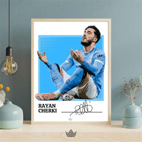 Rayan Cherki Manchester City Art Poster Print Etsy