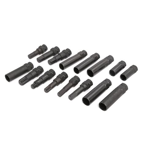 16pc Security Locking Key Lug Nut Master Pro Socket Set Tool Kit Wheel