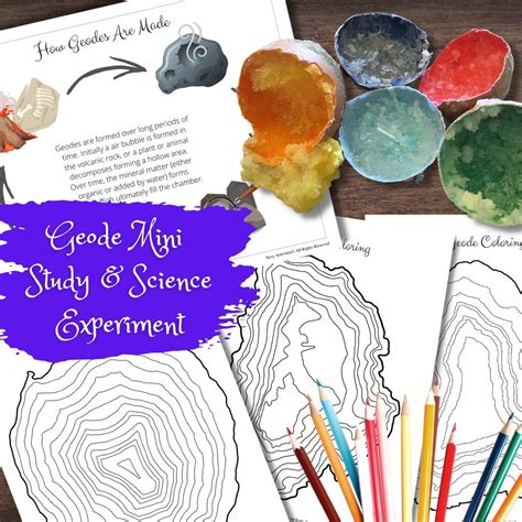 Geodes Geode Poster Science Experiment And Coloring Activity Geology
