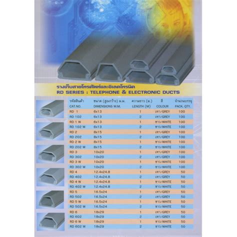 รางเก็บสายโทรศัพท์ สีขาวหนึ่งเมตร Prof Wire Conduit Trunking System