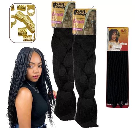 Kit 2 Jumbo 1 Nina Softex Trança Com Cacho Box Braids Frete Grátis