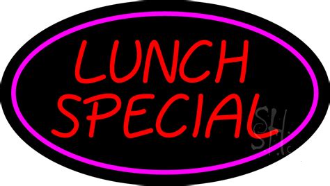 Lunch Special Oval Pink Led Neon Sign Lunch Special Neon Signs