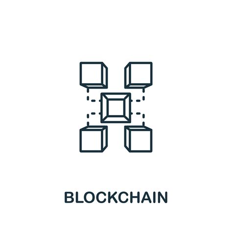 Blockchain Icon From Industry 40 Collection Simple Line Element