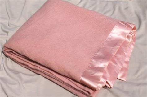 Never Used Vintage Wool Blanket Moth Eaten But So Soft Retro 50s Pink