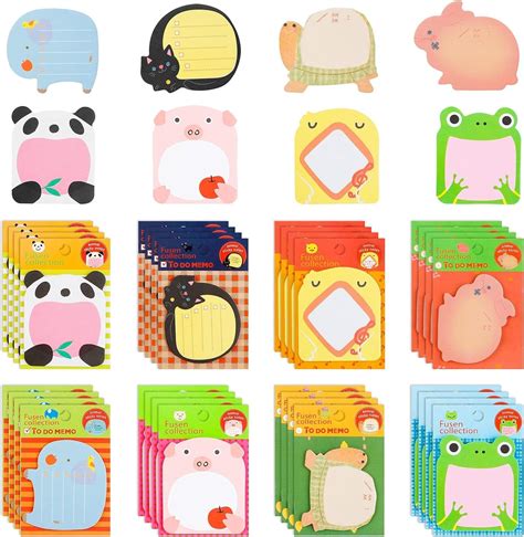 Mini Sticky Notes 640 Sheets 32 Pack Animal Stiky Notes Set Cute