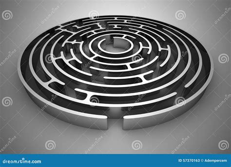 Circle Maze Vector Labyrinth Game Round Puzzle Circular Maze With