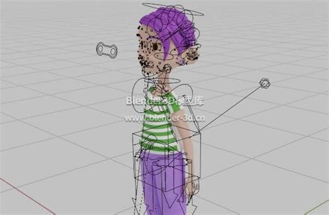Blender Rig卡通女性人物3d模型素材资源免费下载 Blender3d模型库