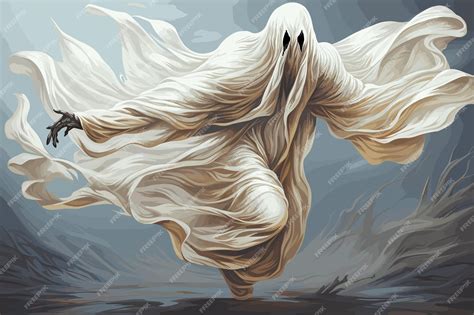 Premium Vector Cute Little Ghost Dancing Halloween Theme Background