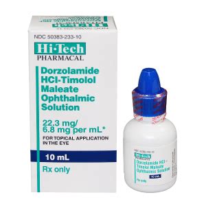 Dorzolamide 223mgml And Timolol Maleate 68mgml Ophthalmic Solution