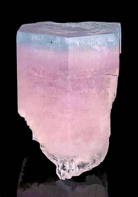 Beautiful Bi Colored Beryl Morganite With Aquamarine Cap Locality