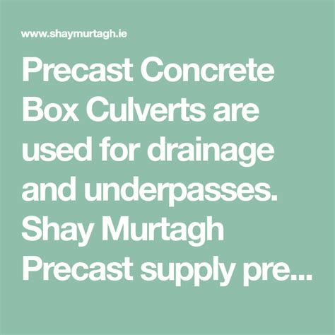 Precast Concrete Box Culverts Are Used For Drainage And Underpasses