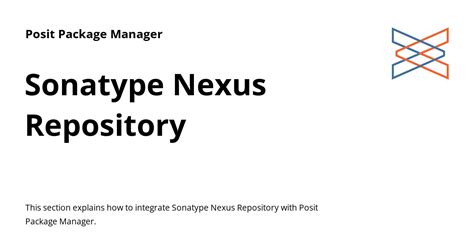 Sonatype Nexus Repository Posit Package Manager