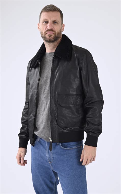 Pilote Lc Pilot Lamb Noir Schott La Canadienne