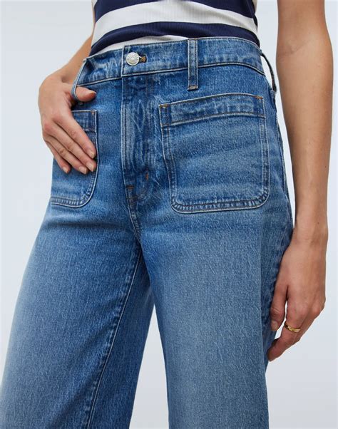 The Emmett Wide Leg Full Length Jean Patch Pocket Edition Madewell