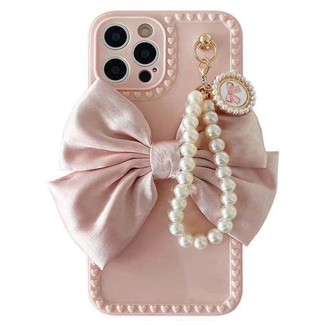 Bow Pearl Iphone Case Pearl Bracelet Pink Bow Bows