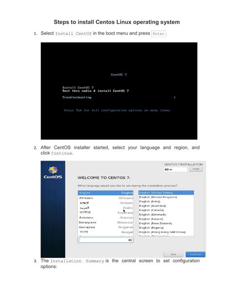 Centos Linux Installation Guide