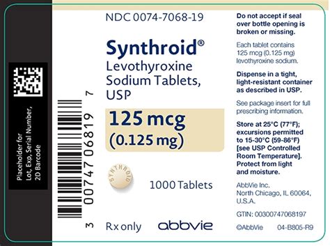 Synthroid Levothyroxine Sodium Tablet