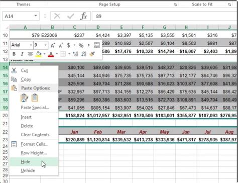 How To Hide Cells Rows And Columns In Excel