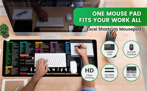 Excel Cheat Sheet Desk Pad 315 X 118 Large Keyboard Shortcut And Formulas