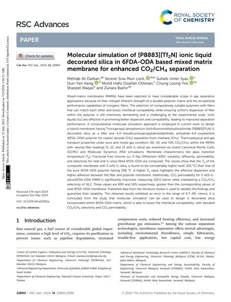 Pdf Molecular Simulation Of P8883 Tf2n Ionic Liquid Decorated