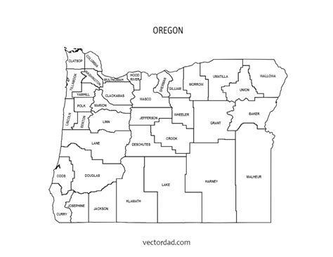 Free Printable Map Of Oregon County With Labels