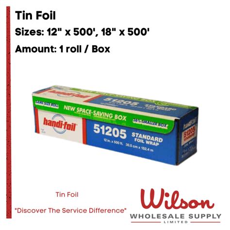 Tin Foil Wilson Wholesale Supply