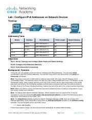 Lab Configure IPv Addresses On Network Devices Pdf Lab Configure IPv Addresses On