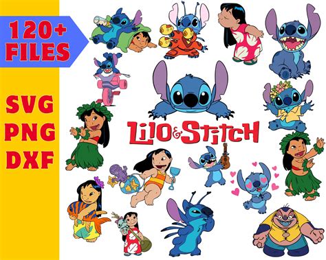 Lilo And Stitch Svg Pack Lilo And Stitch Set Of 9 Digital Printable Svg Pack For Shirt Wall