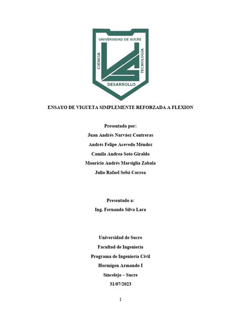 Informe Hormigon Armado I Pdf Viga Estructura Hormigón