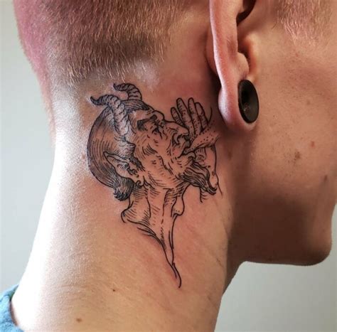 Devil Whispering In Your Ear Done By Caleb At Luckys Tattoo In