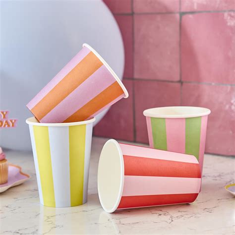Buy Bright Banquet Striped Paper Cups Pack Of 8 For Gbp 399 Card