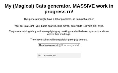 My Magical Cats Generator Massive Work In Progress Rn