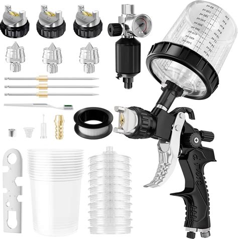 Hvlp Air Spray Gun With 14172mm Nozzles And Air Compressor Regulator