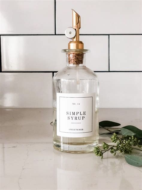 Handmade Simple Syrup Bottle Label Design