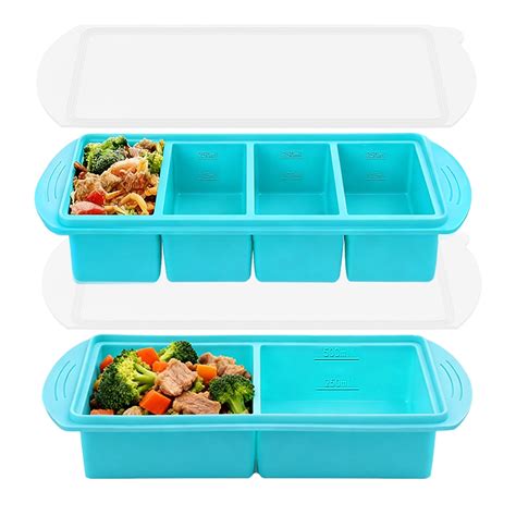 Lumikrypt 2pcs Silicone Freezer Tray With Lids 1 Cup And 2 Cup Large
