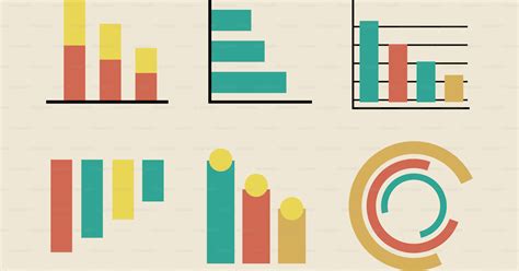 Un Mucchio Di Diversi Tipi Di Grafici Su Sfondo Bianco Vettoriale
