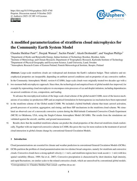 Pdf A Modified Parameterization Of Stratiform Cloud Microphysics For