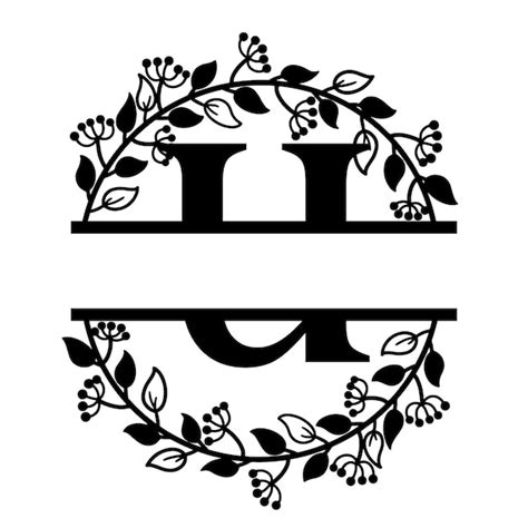 Premium Vector Floral U Letter Split Monogram U Letter U Watercolor Floral