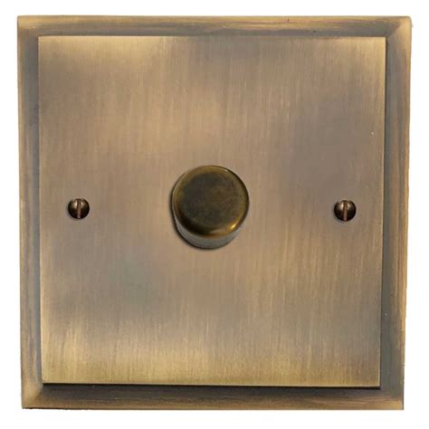 Mode Dimmer Switch 1 Gang Antique Brass Lacquered Broughtons Lighting