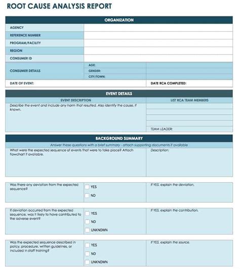Construction Root Cause Analysis Template