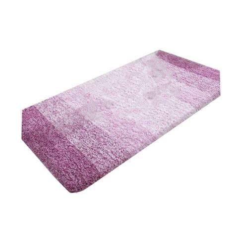 Afoxsos 47 In X 24 In Purple Stripe Microfiber Rectangular Shaggy